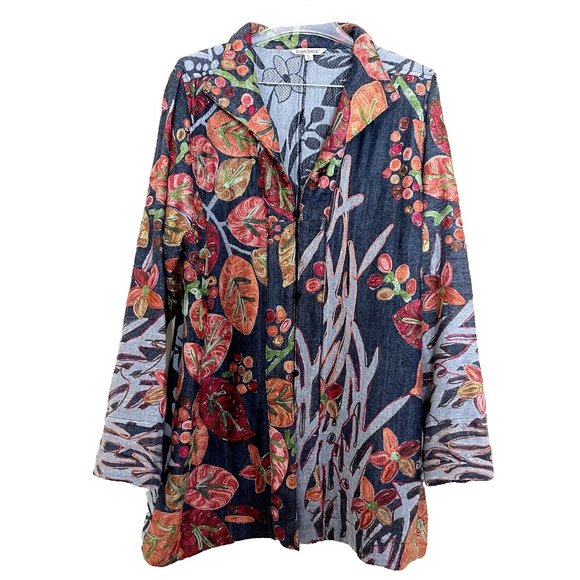 TravelSmith | Jackets & Coats | Travelsmith Floral Wool Jacket Blazer ...